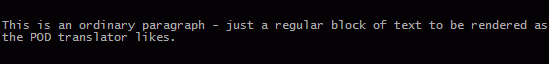 Documenting Perl Code With Pod
